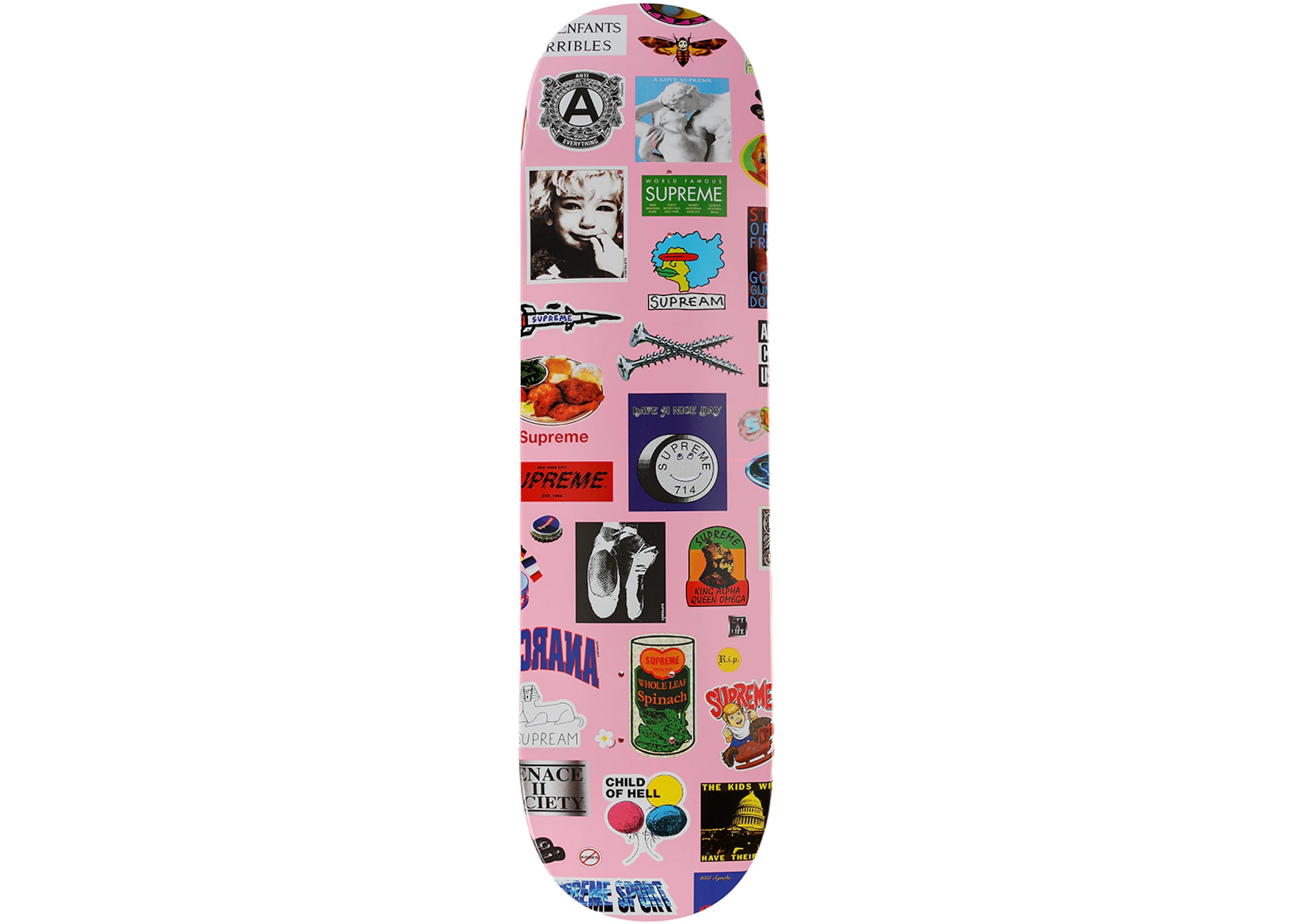 Supreme Stickers Skateboard Deck Pink – Mood Toronto